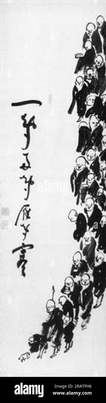 Processing of Monks by Kogan Gengei Stock Photo - Alamy