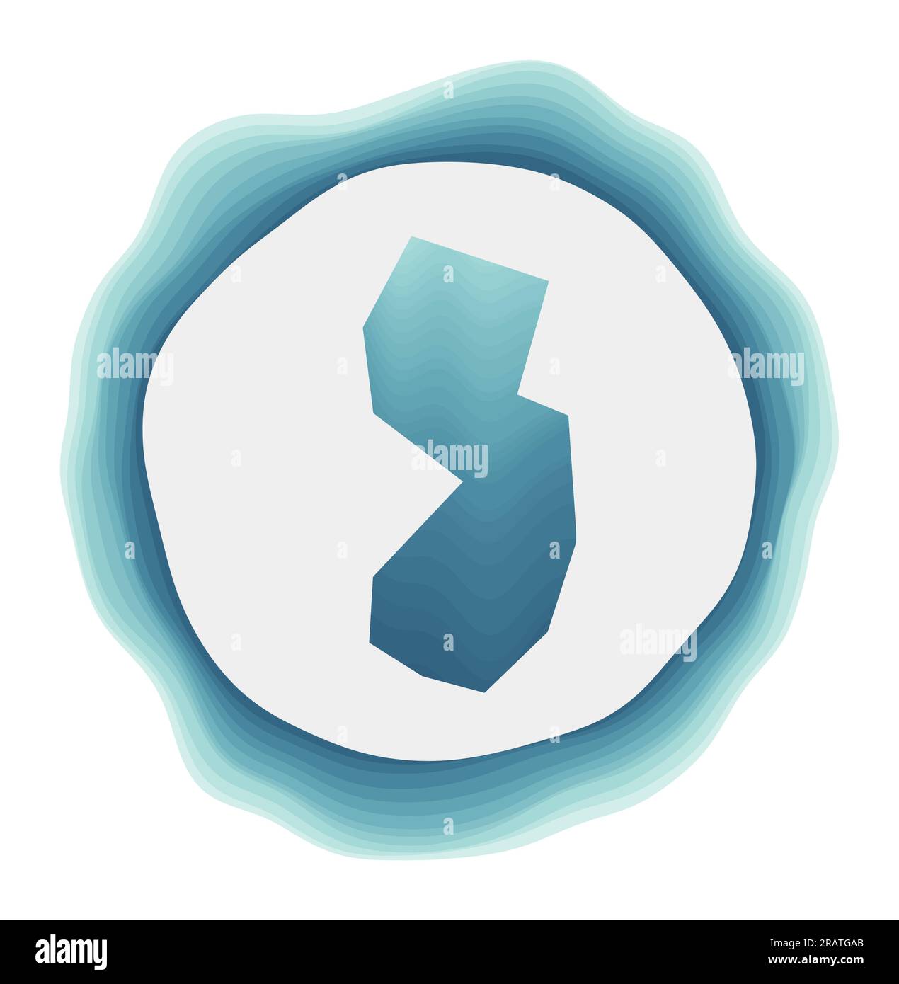 New Jersey logo. Badge of the US state. Layered circular sign around ...