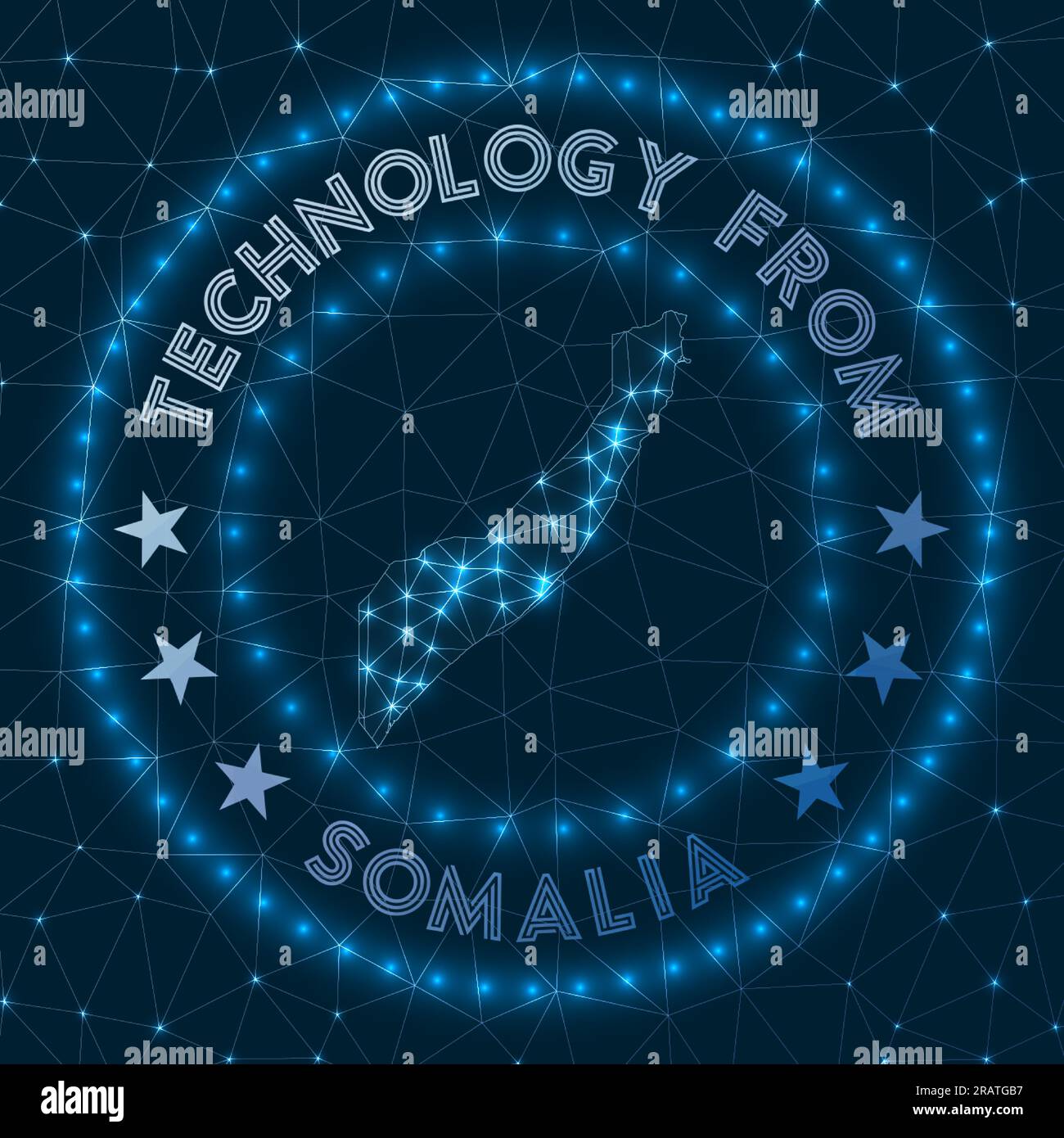 Technology From Somalia. Futuristic geometric badge of the country ...