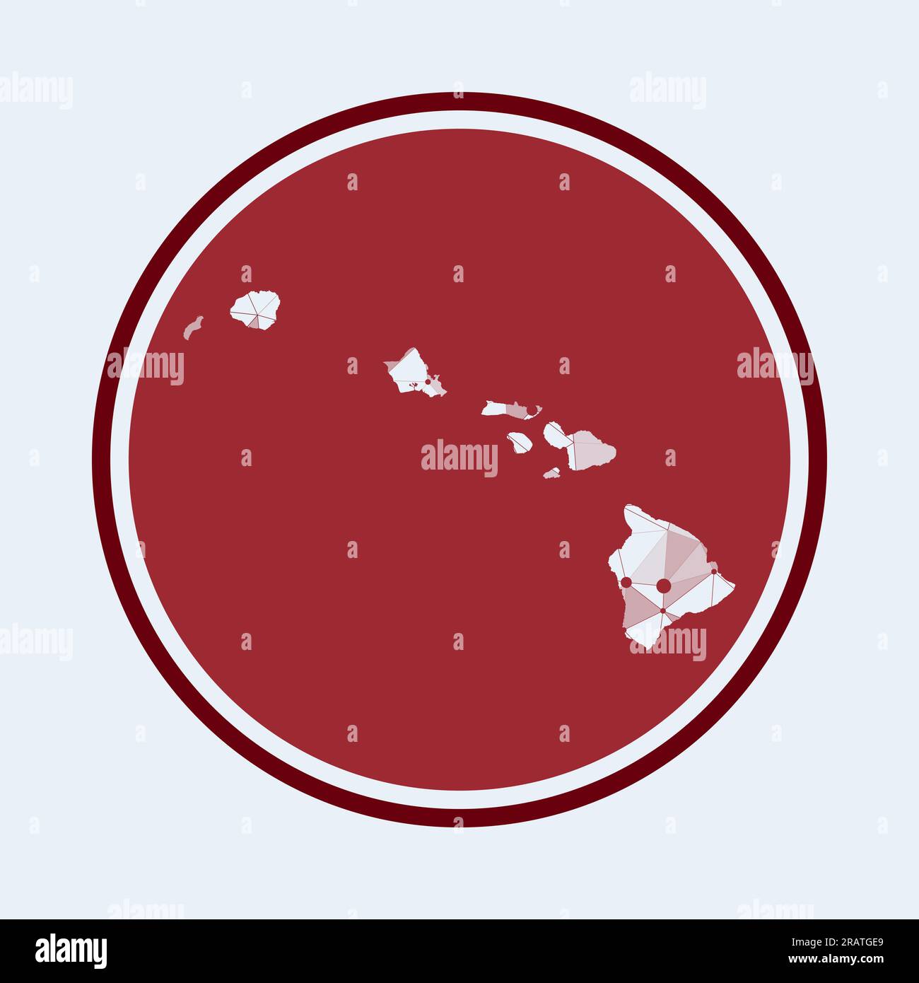 Hawaii icon. Trendy tech logo of the island. Geometric mesh round ...