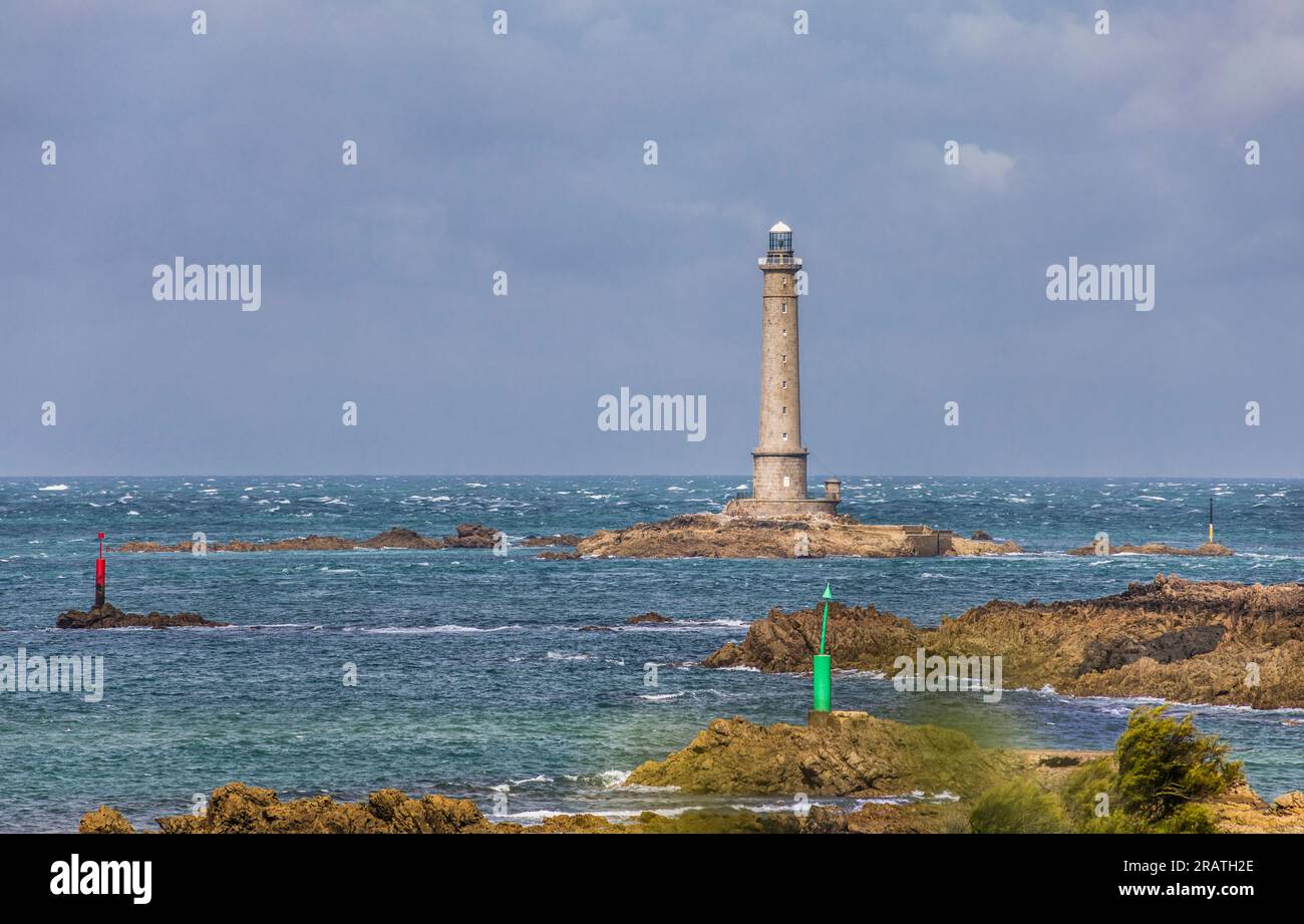 Cape de la Hague Lighthouse also known as Phare de Goury, guards the ...