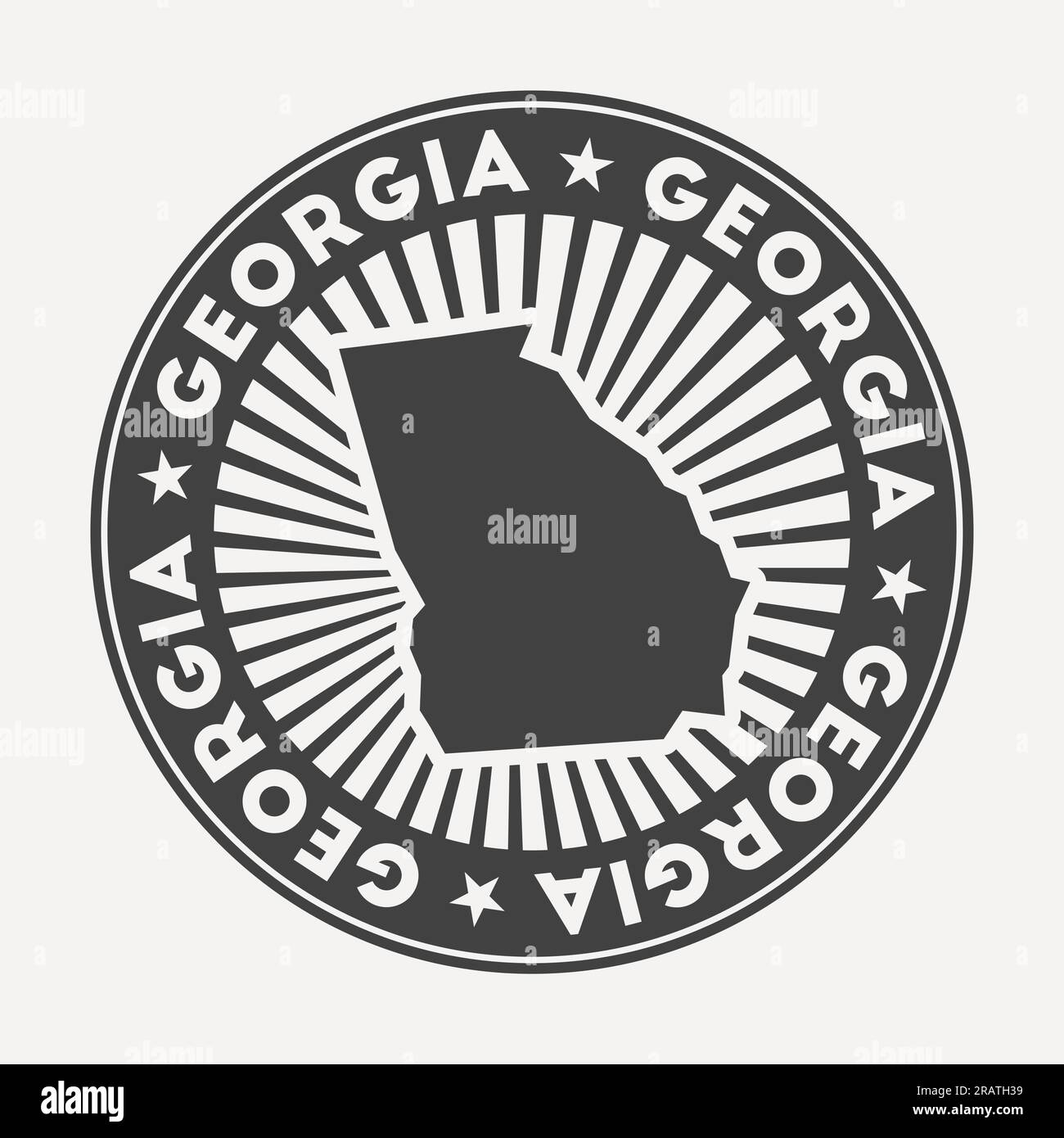 Georgia round logo. Vintage travel badge with the circular name and map ...