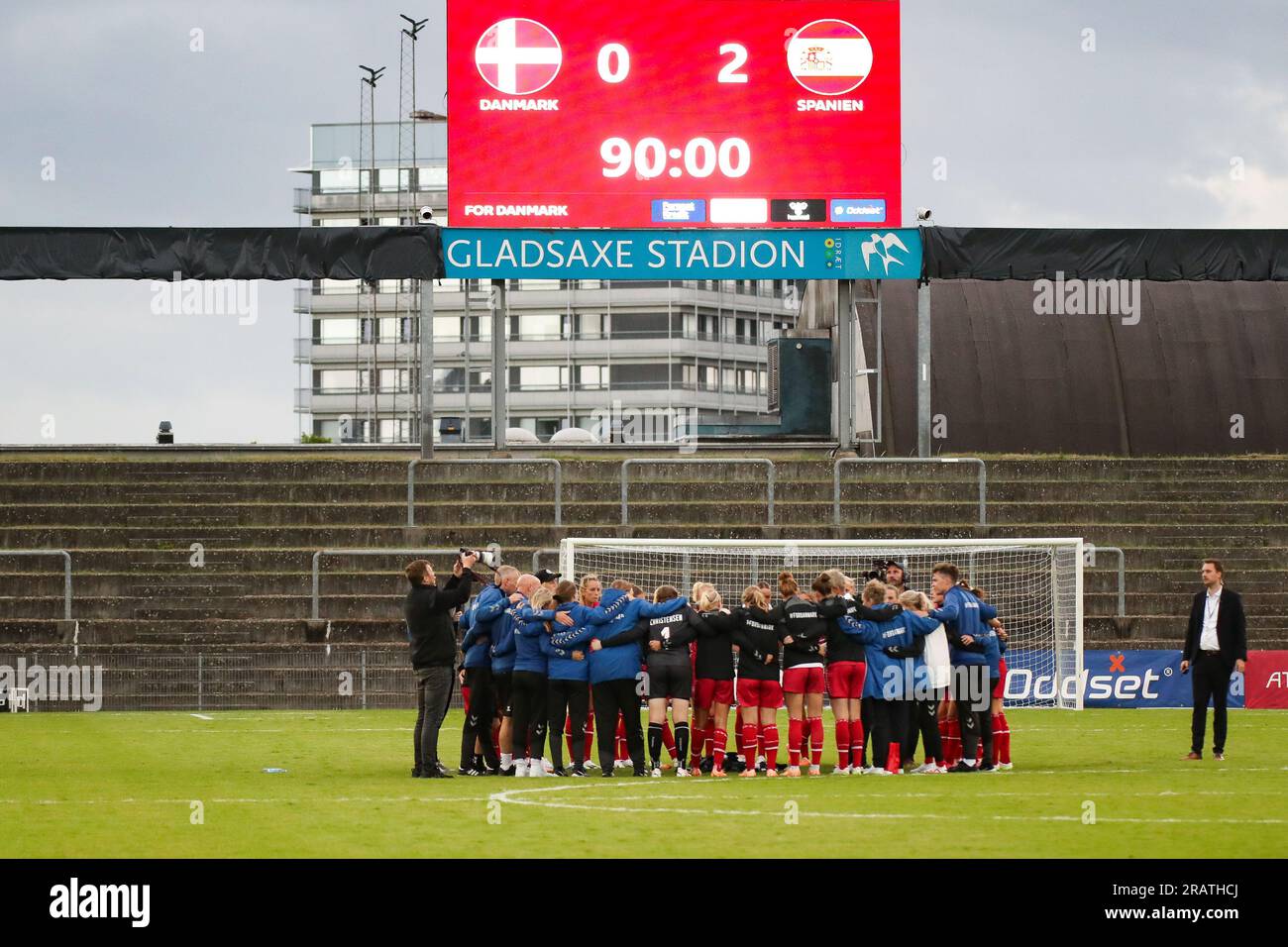 July 5, 2023: Denmark in a huddle after the match in a friendly ...