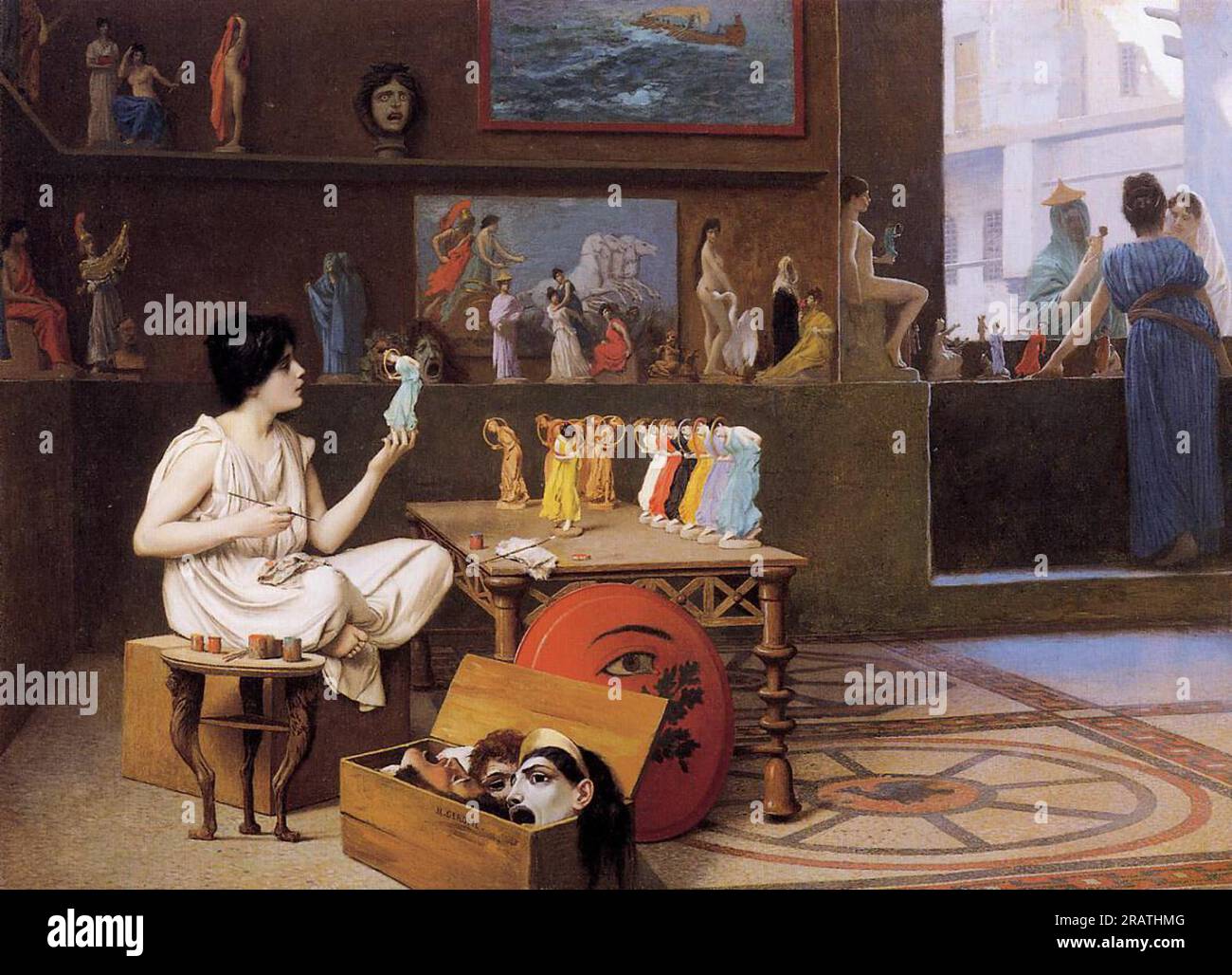 Painting Breathes Life into Sculpture 1893 by Jean-Leon Gerome Stock ...
