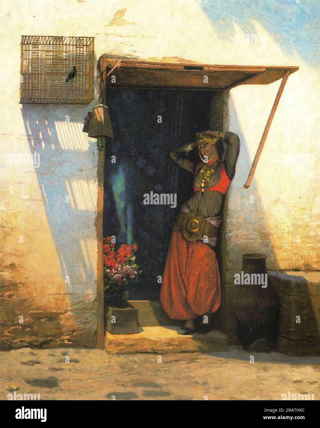 Woman of Cairo at Her Door by Jean-Leon Gerome Stock Photo - Alamy