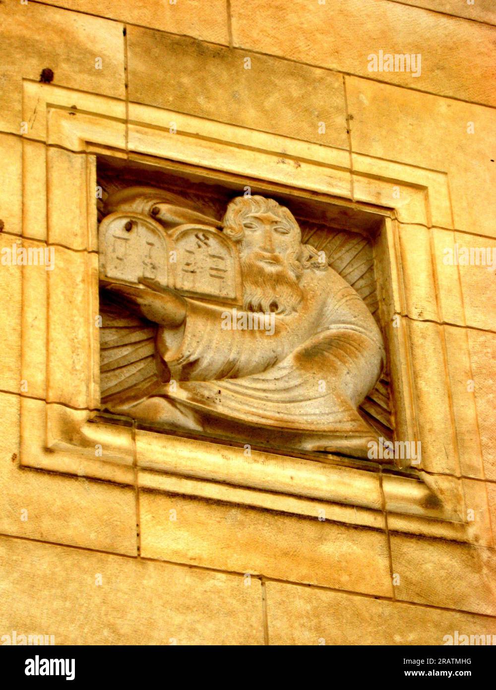 Relief sculpture of Moses in Jerusalem by Eric Gill Stock Photo - Alamy