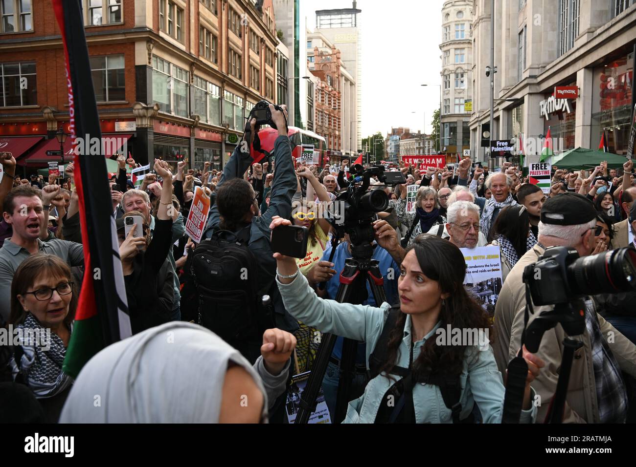 Israel embassy. London, UK. July 5 2023. The protest against the ...