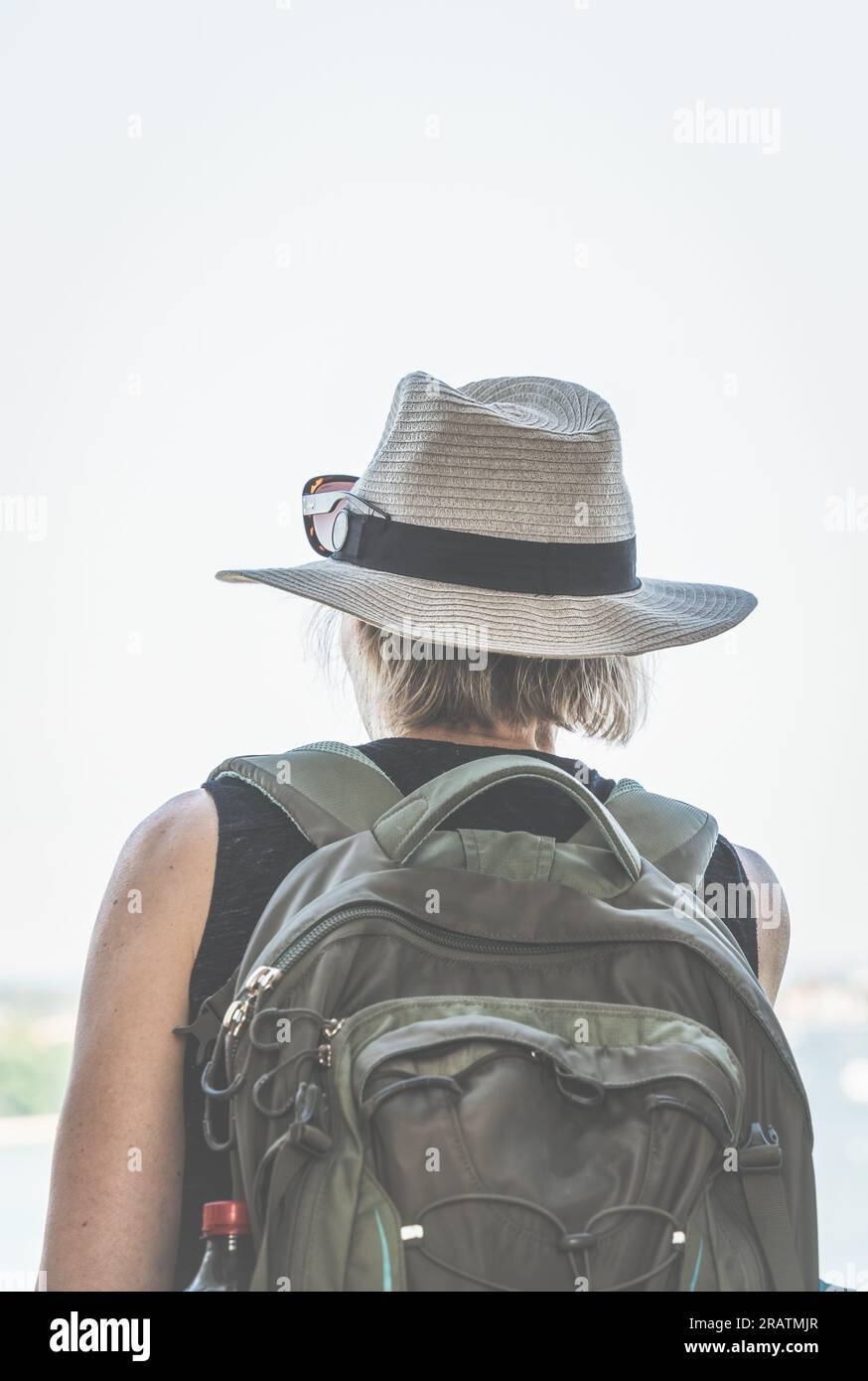 Back view silhouette tourist traveler hi-res stock photography and ...