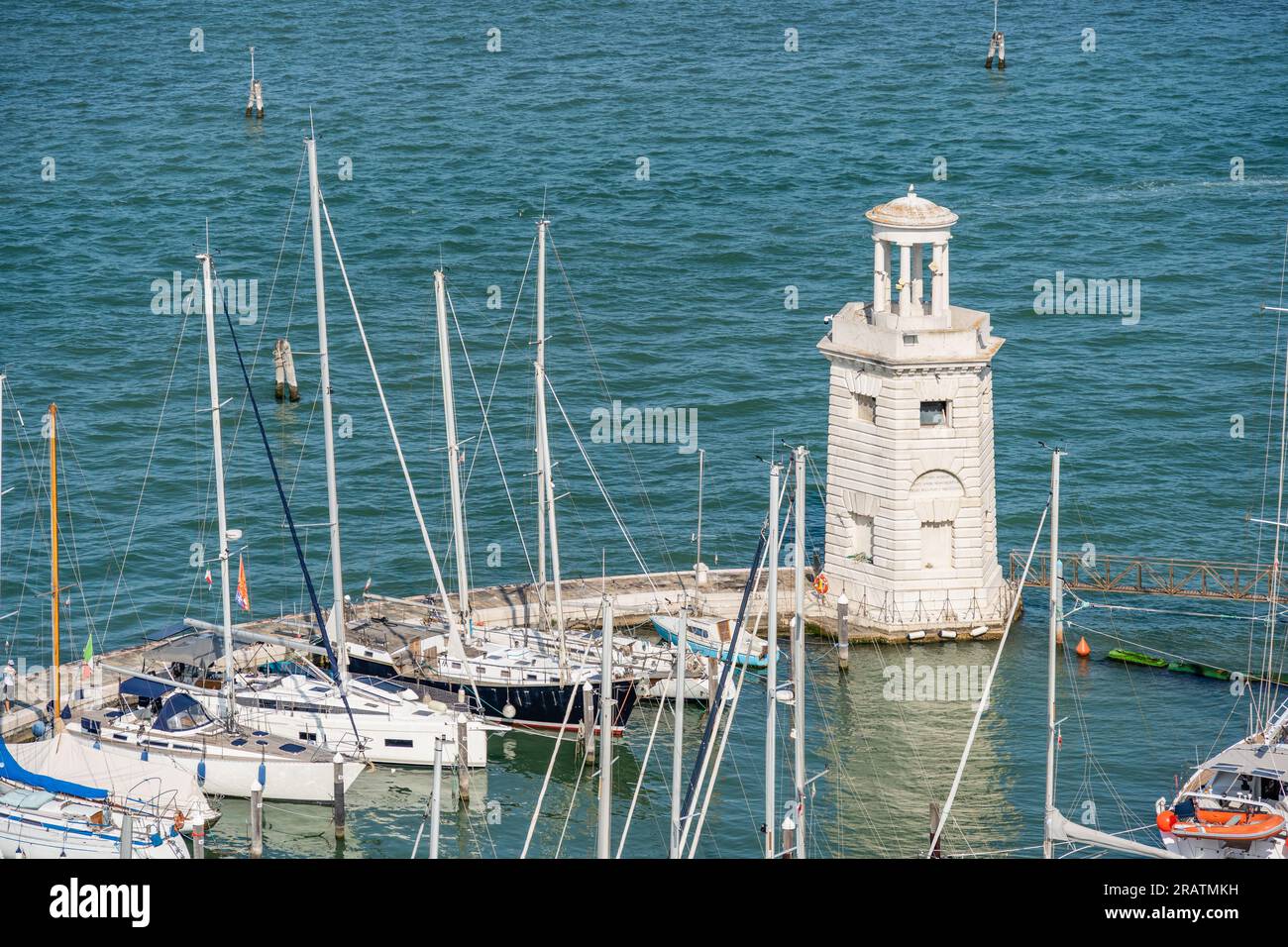 View from above with San Giorgio Maggiore Yacht Harbor and Faro ...