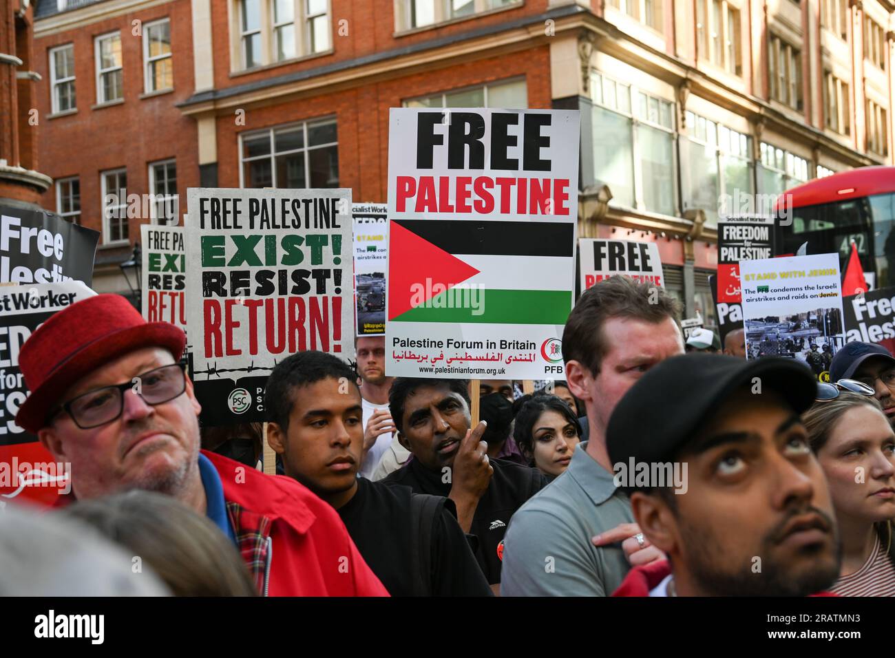 Israel embassy. London, UK. July 5 2023. The protest against the ...