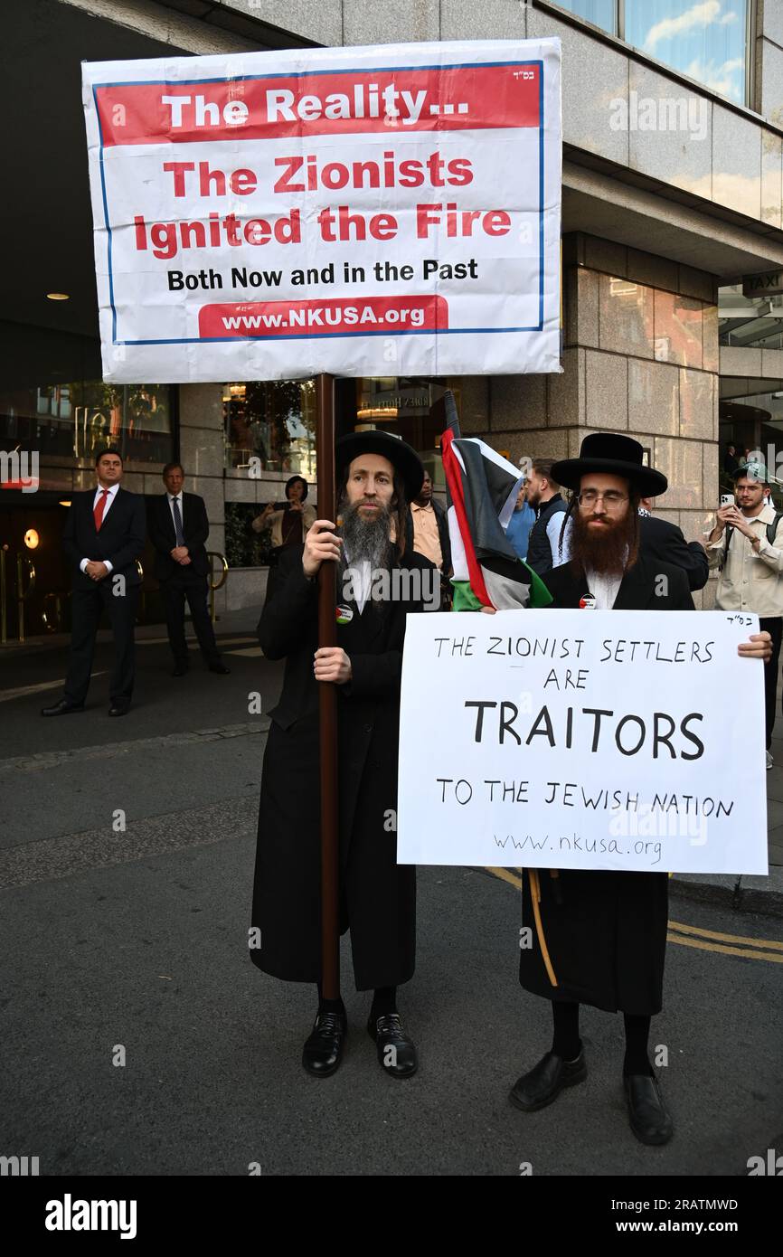 Israel embassy. London, UK. July 5 2023. The protest against the ...