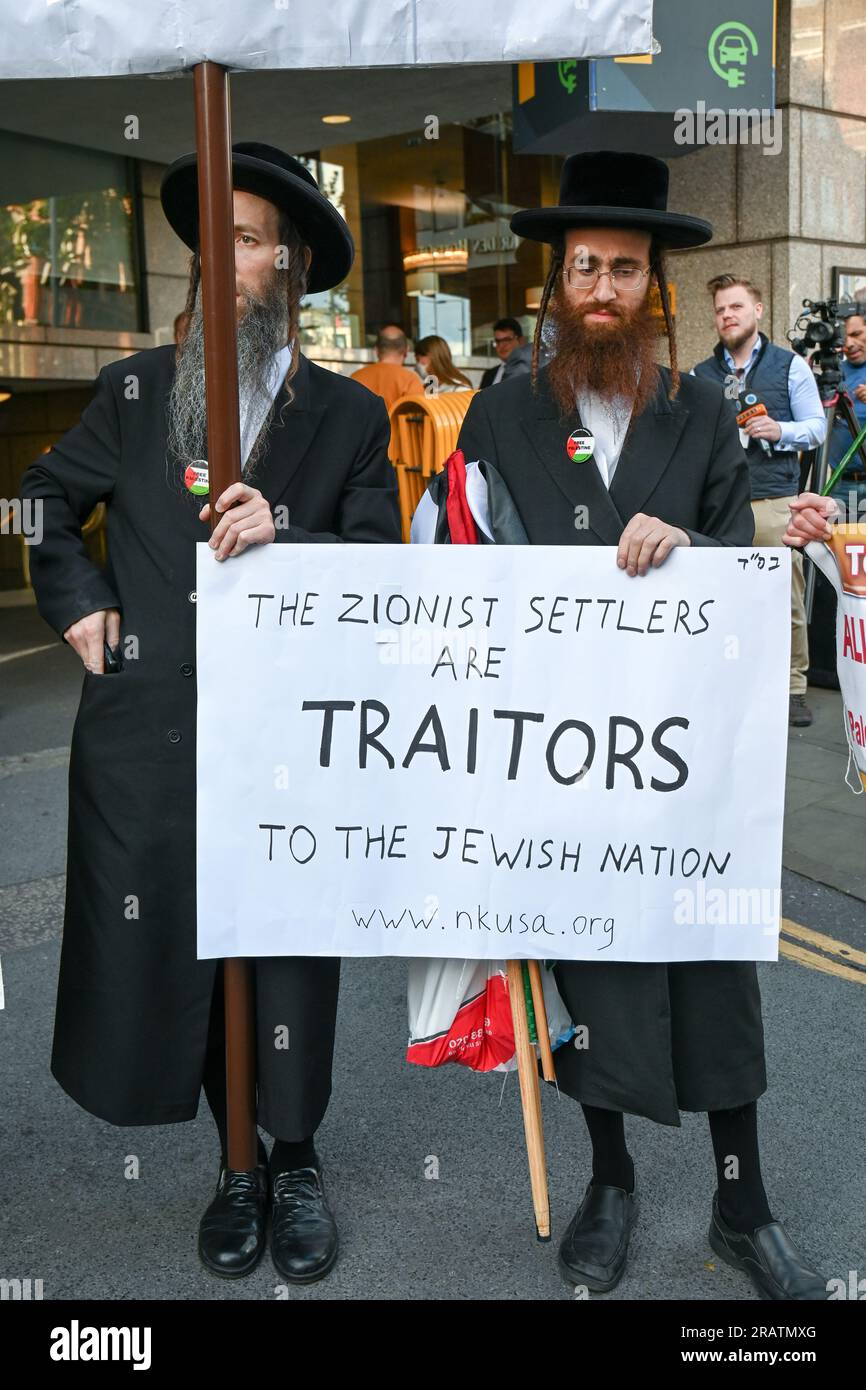 Israel embassy. London, UK. July 5 2023. The protest against the ...