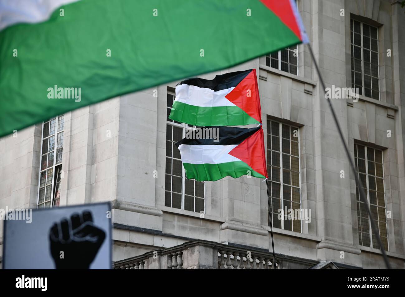 Israel embassy. London, UK. July 5 2023. The protest against the ...