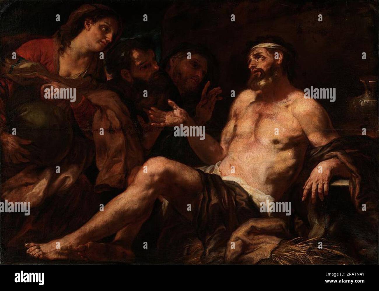 Job and His Comforters by Luca Giordano Stock Photo - Alamy