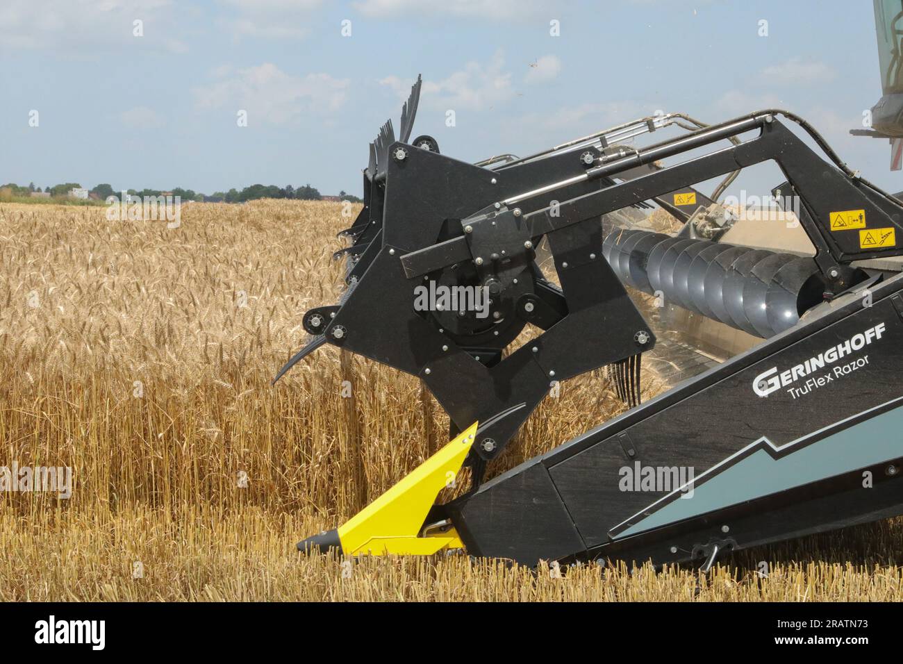 Combine harvester Fendt Ideal 8T during harvest on the arable land of ...