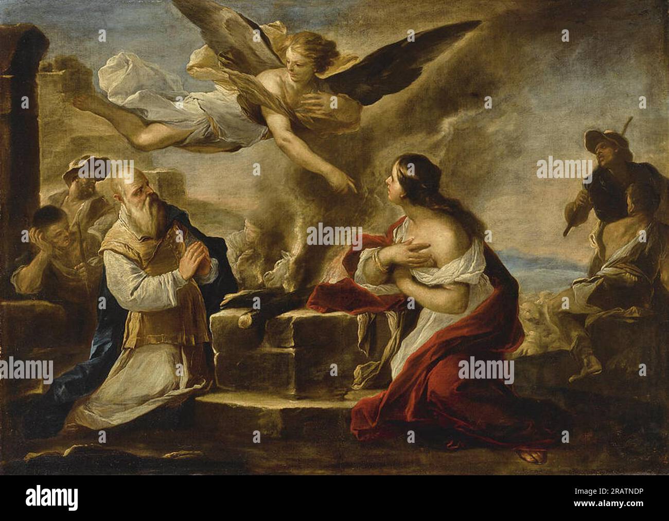The Sacrifice of Manoah by Luca Giordano Stock Photo - Alamy