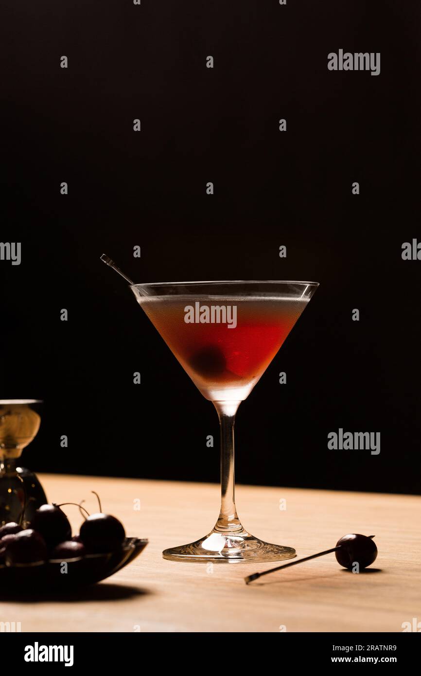 Manhattan Cocktail alcoholic bourbon whiskey, rye whiskey, sweet ...