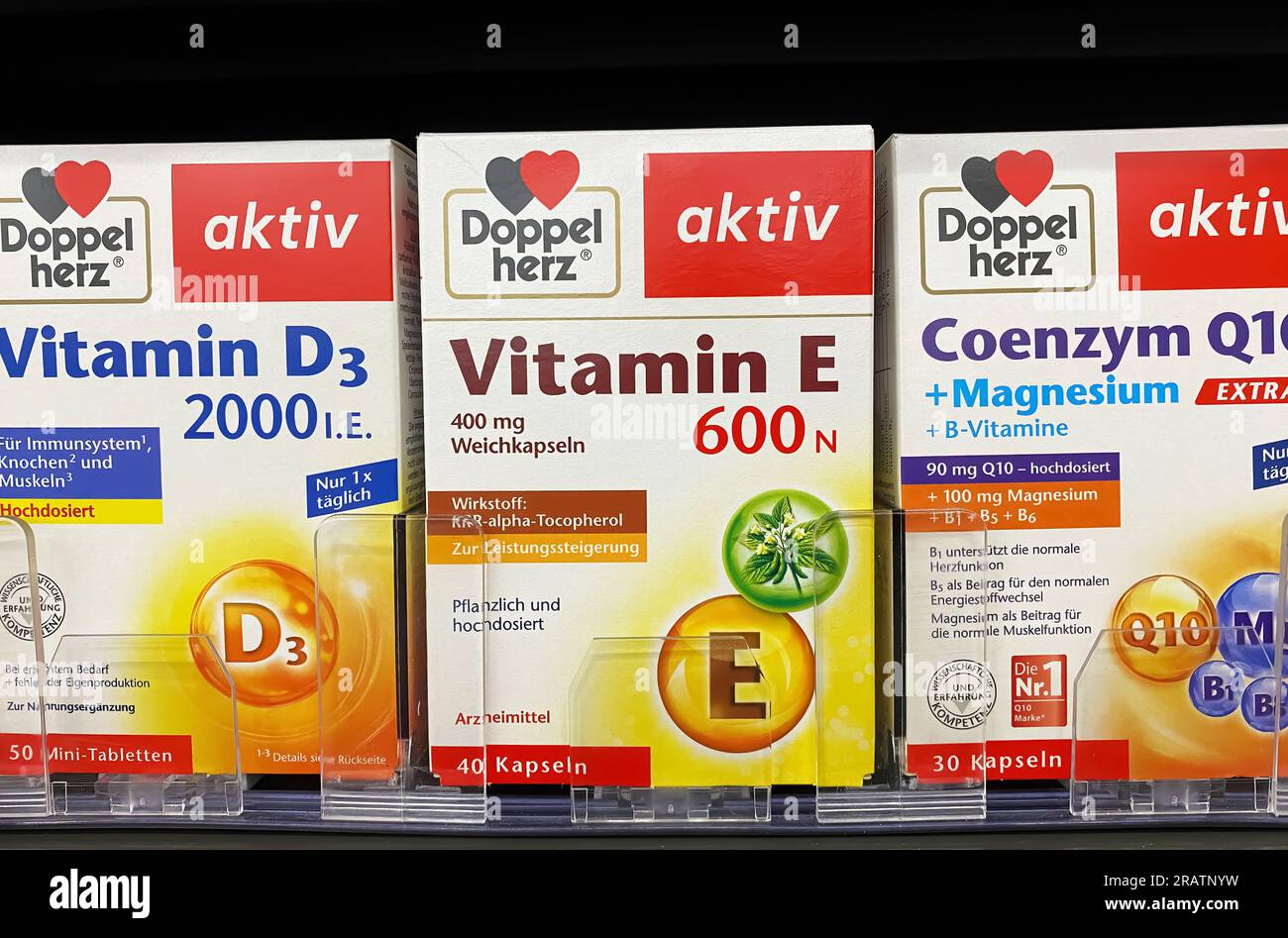 Closeup of boxes supplements hi-res stock photography and images - Alamy