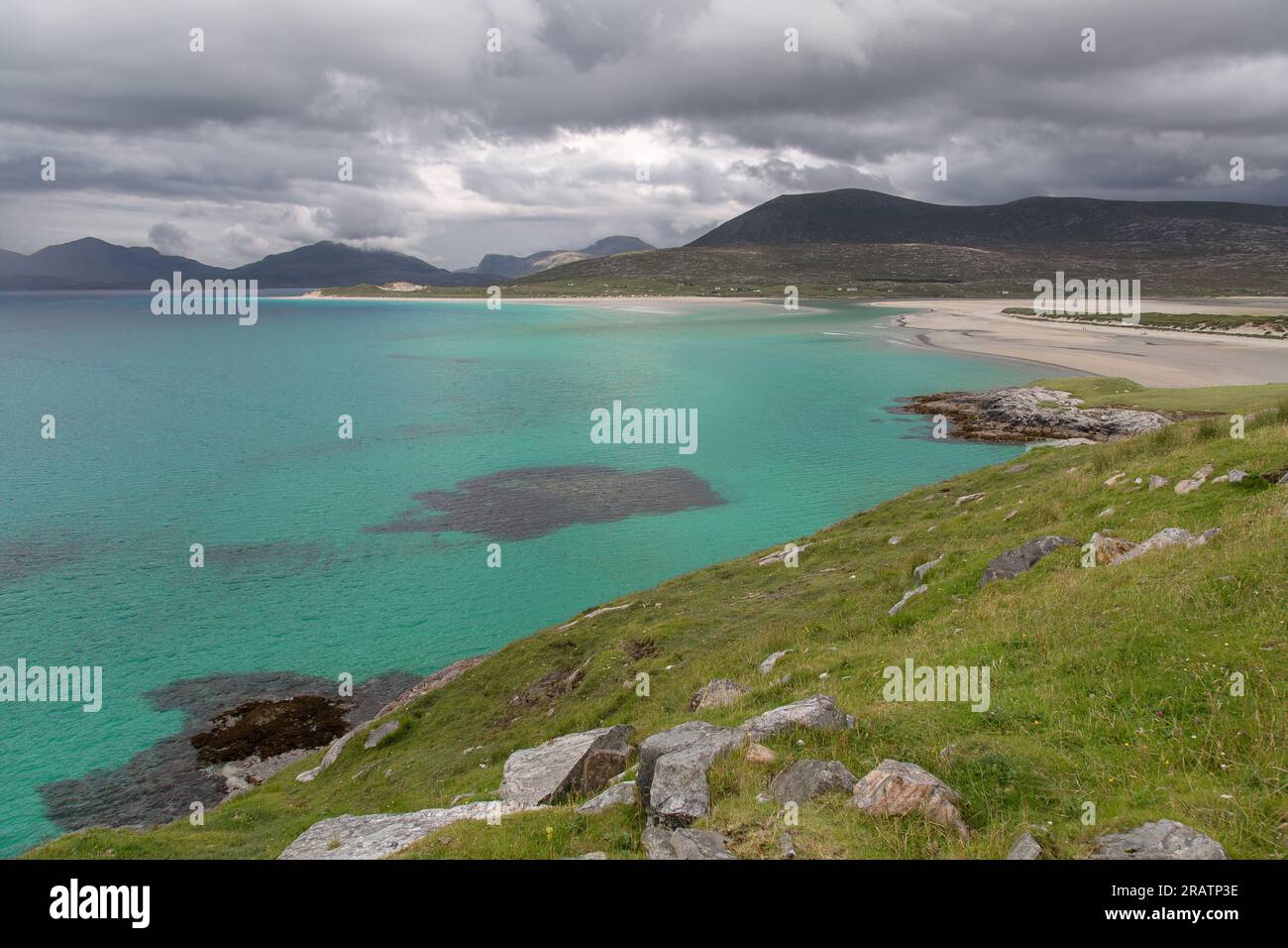 Seilebost Beach and Luskentyre Beach Panorama #2 at High Tide, Harris ...