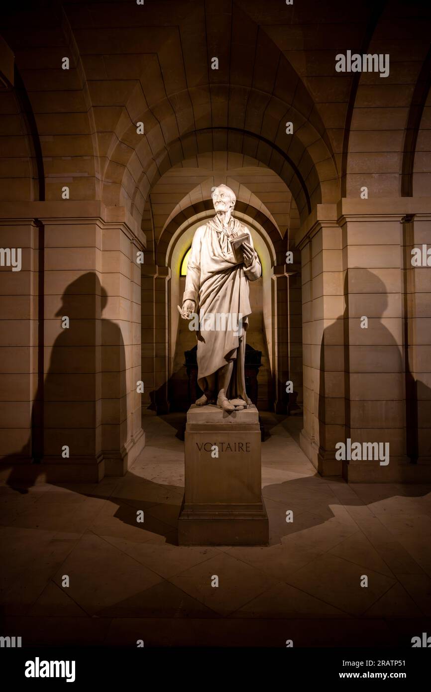 PARIS, FRANCE - APRIL 16, 2023: Statue and tomb of Voltaire, 1694 ...