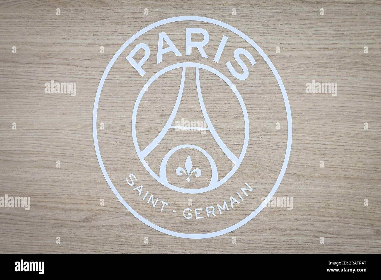 Illustration of the official logo of PSG at Campus PSG, the new ...
