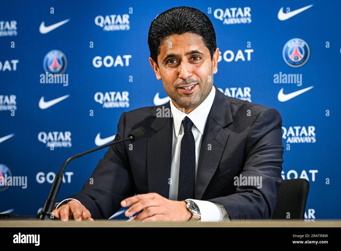 Nasser AL-KHELAIFI of PSG during the presentation of Luis ENRIQUE as ...