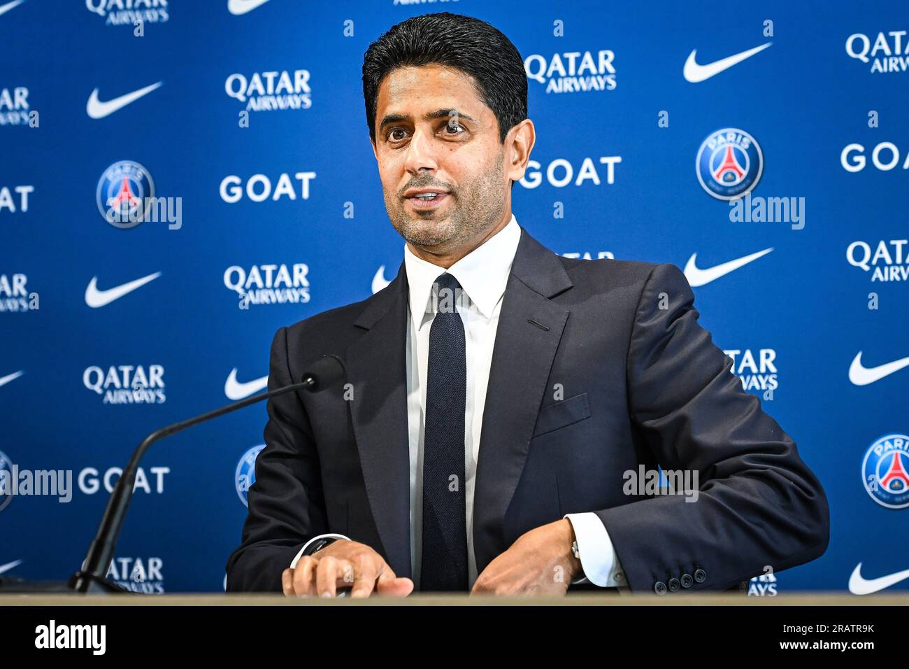 Nasser AL-KHELAIFI of PSG during the presentation of Luis ENRIQUE as ...