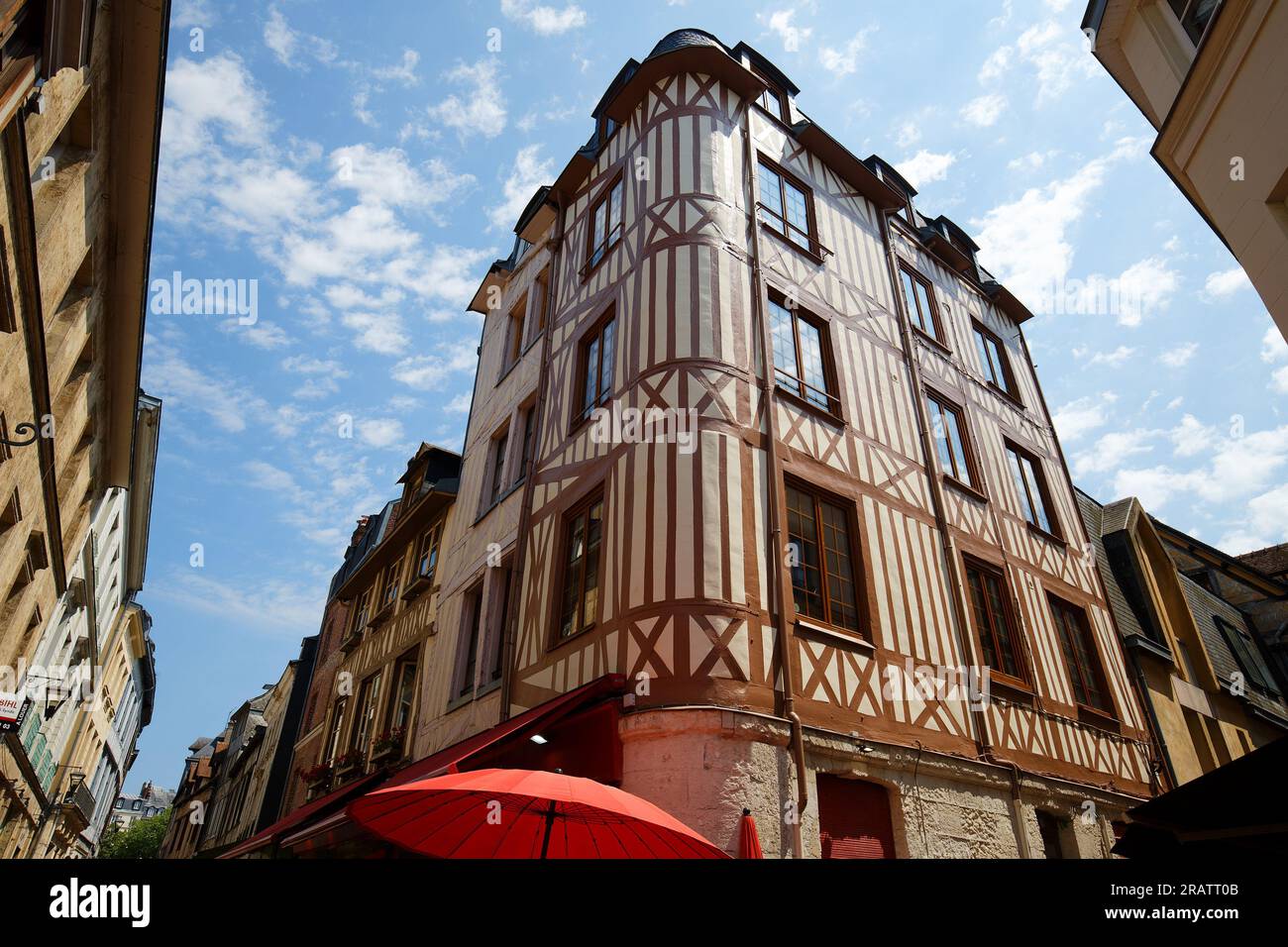 The traditional half timbered Normand houses, Normandy, France Stock ...
