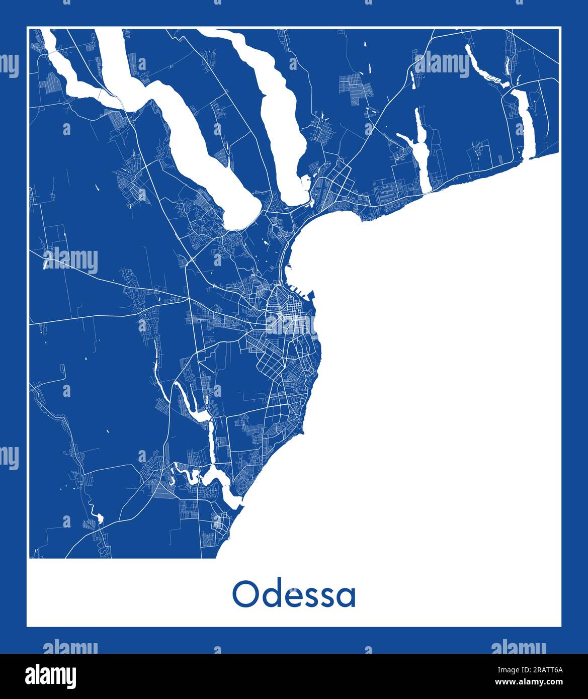 Odessa Ukraine Europe City map blue print vector illustration Stock ...