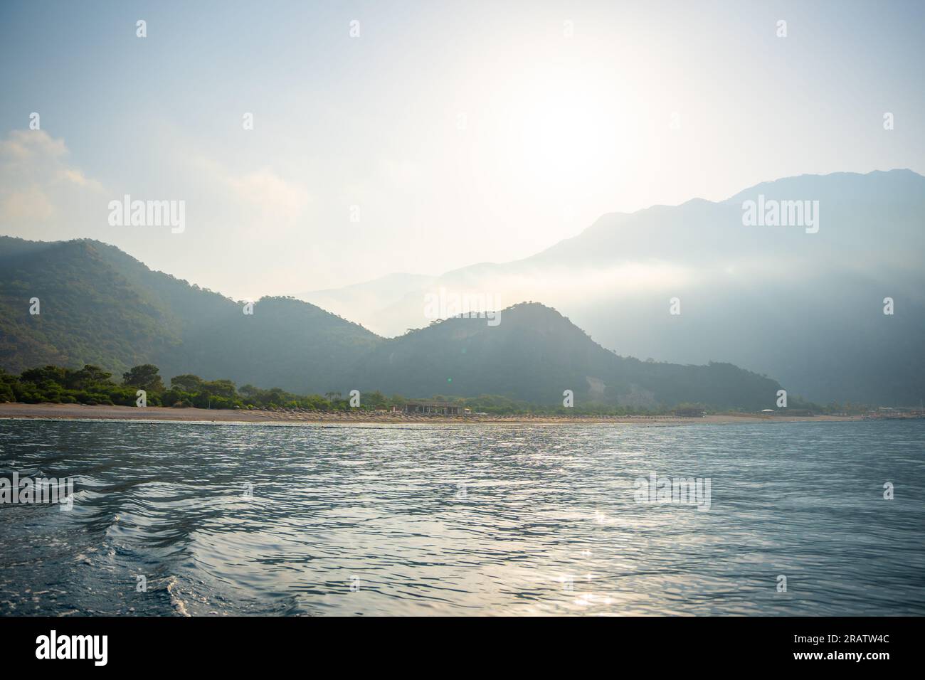 Aerial view blue lagoon without hi-res stock photography and images - Alamy