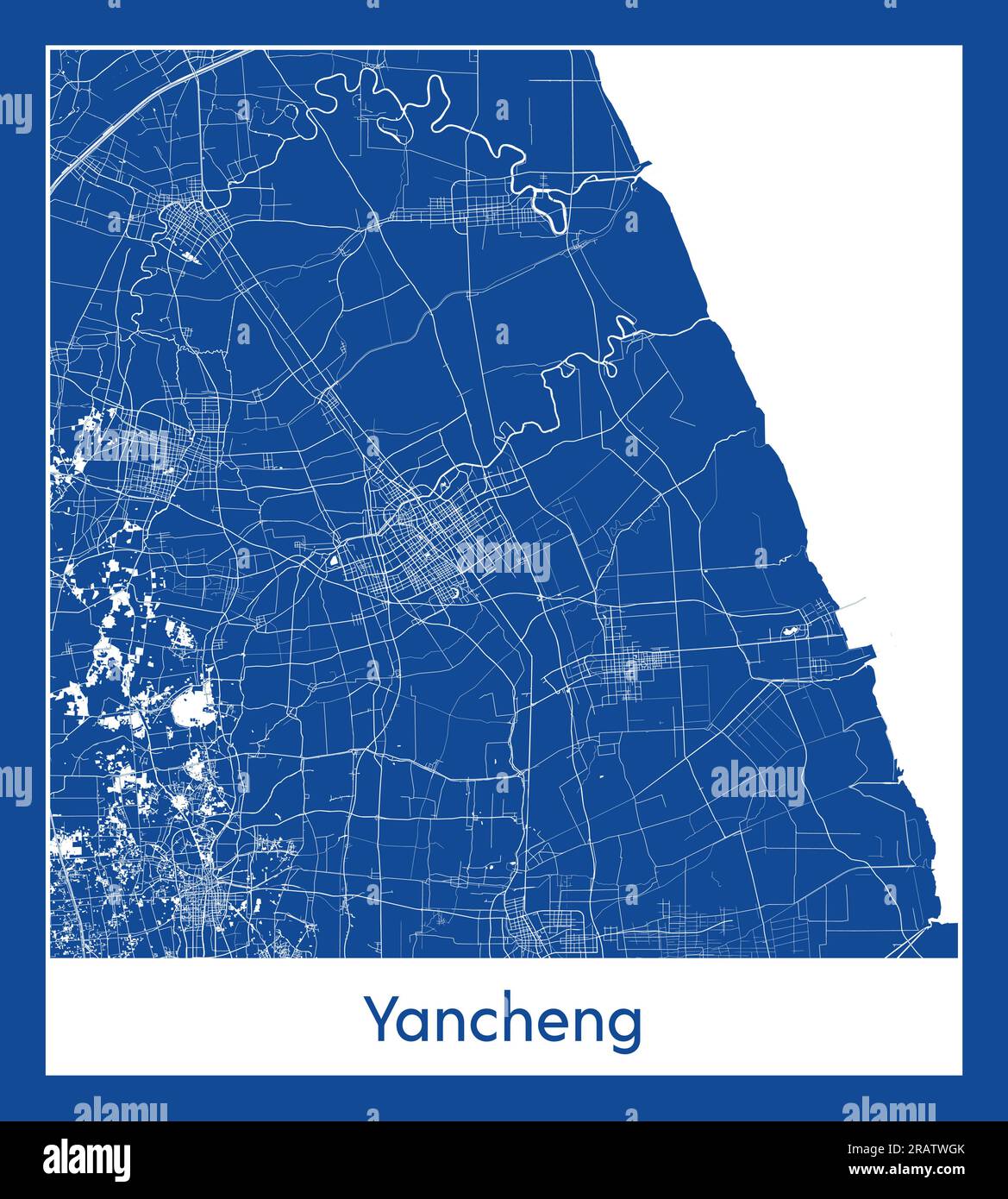 Yancheng China Asia City map blue print vector illustration Stock Vector Image & Art - Alamy