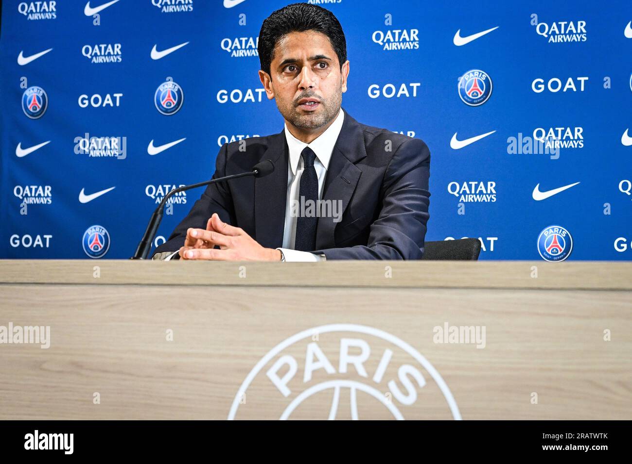 Nasser AL-KHELAIFI of PSG during the presentation of Luis ENRIQUE as ...