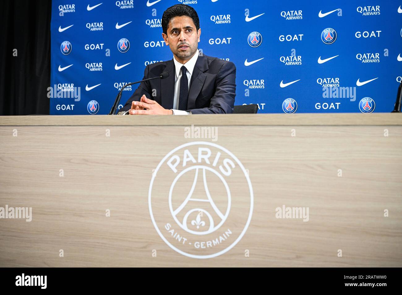 Nasser AL-KHELAIFI of PSG during the presentation of Luis ENRIQUE as ...
