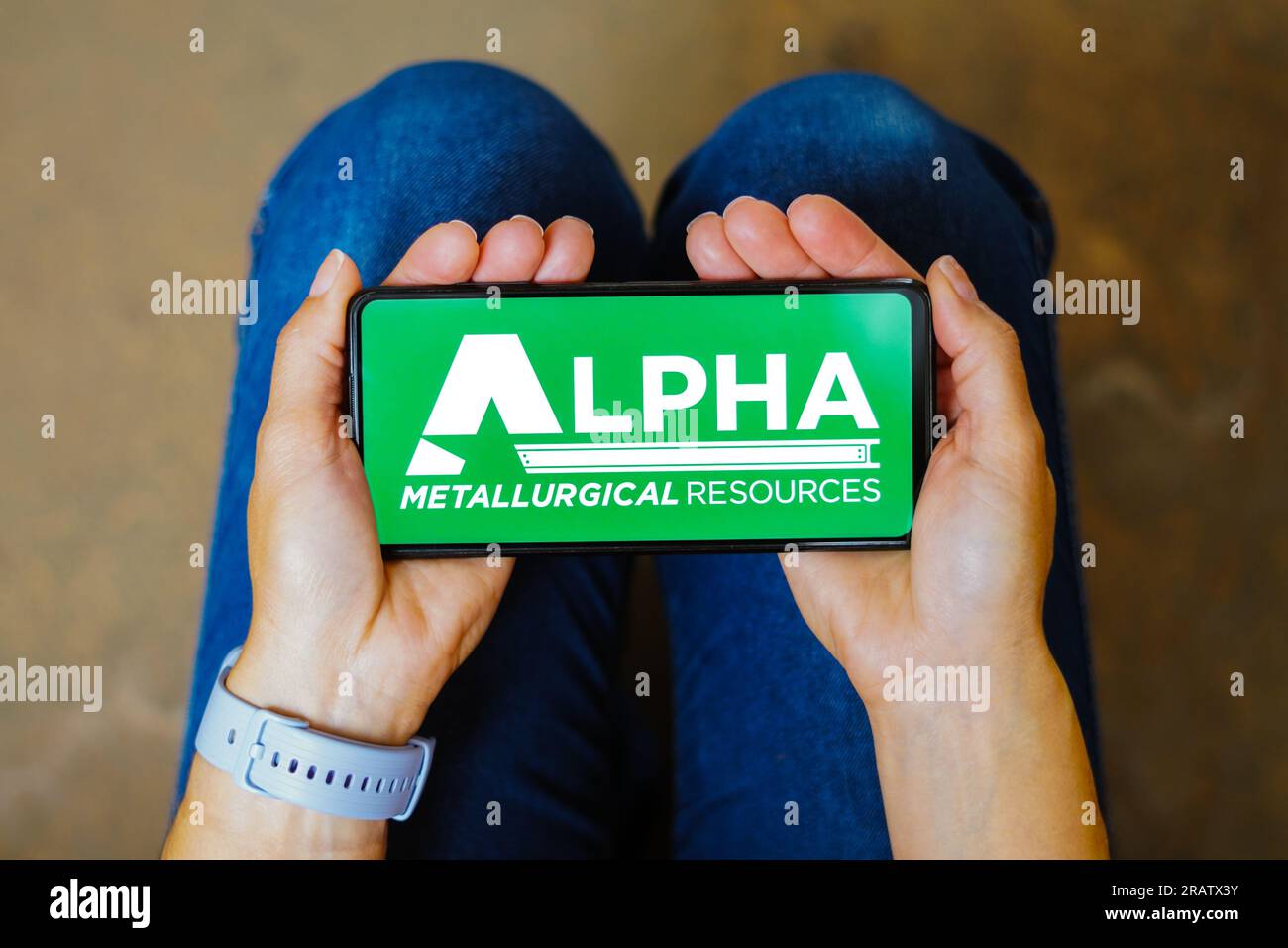 In this photo illustration, the Alpha Metallurgical Resources logo is ...