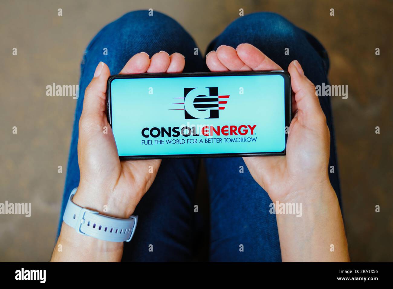 In this photo illustration, the Consol Energy logo is displayed on a ...