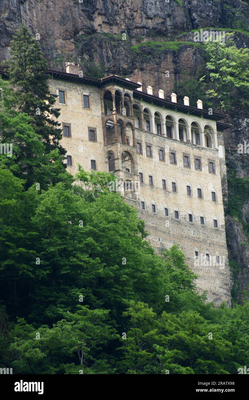 Located in Trabzon, Turkey, the Sumela Monastery was built in 386 Stock ...