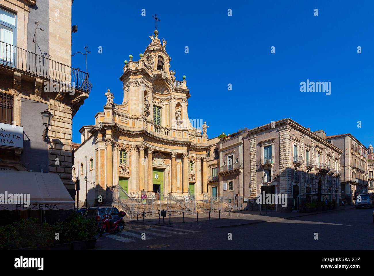 The Basilica della Collegiata church, Catania, Sicily, Italy Stock ...
