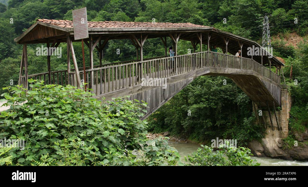 Located in Trabzon, Turkey, the Hapsiyas Bridge was built in 1935. It is made of tiles and wood ...