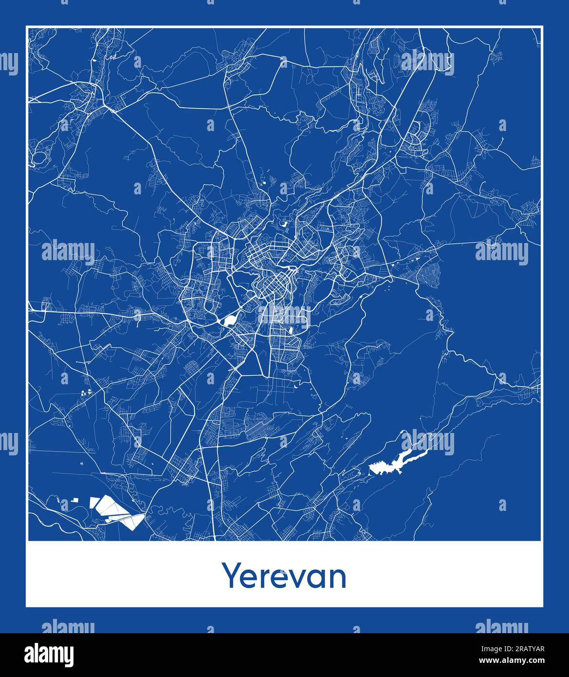 Yerevan Armenia Asia City map blue print vector illustration Stock Vector Image & Art - Alamy