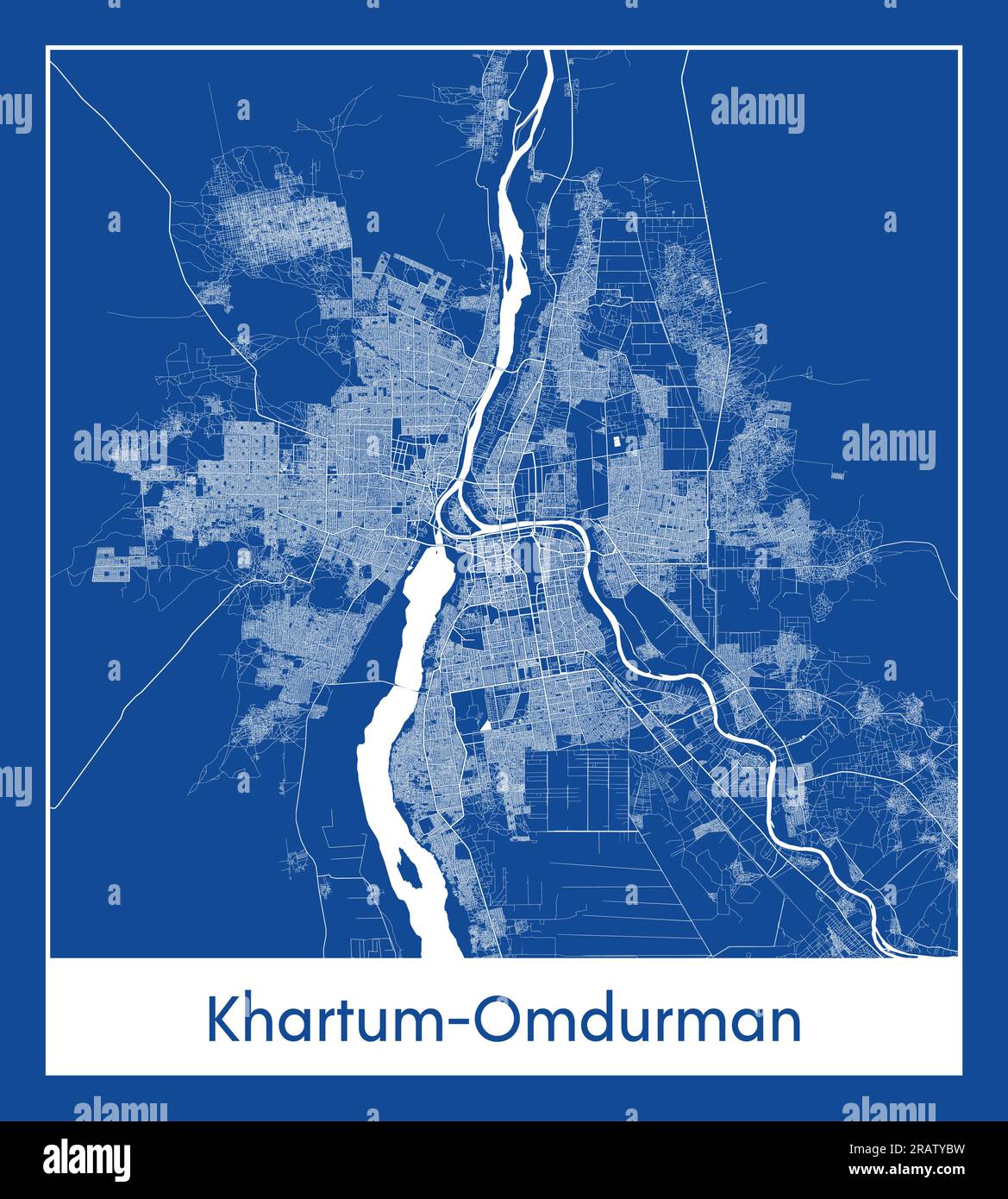 Khartum-Omdurman Sudan Africa City map blue print vector illustration Stock Vector Image & Art ...