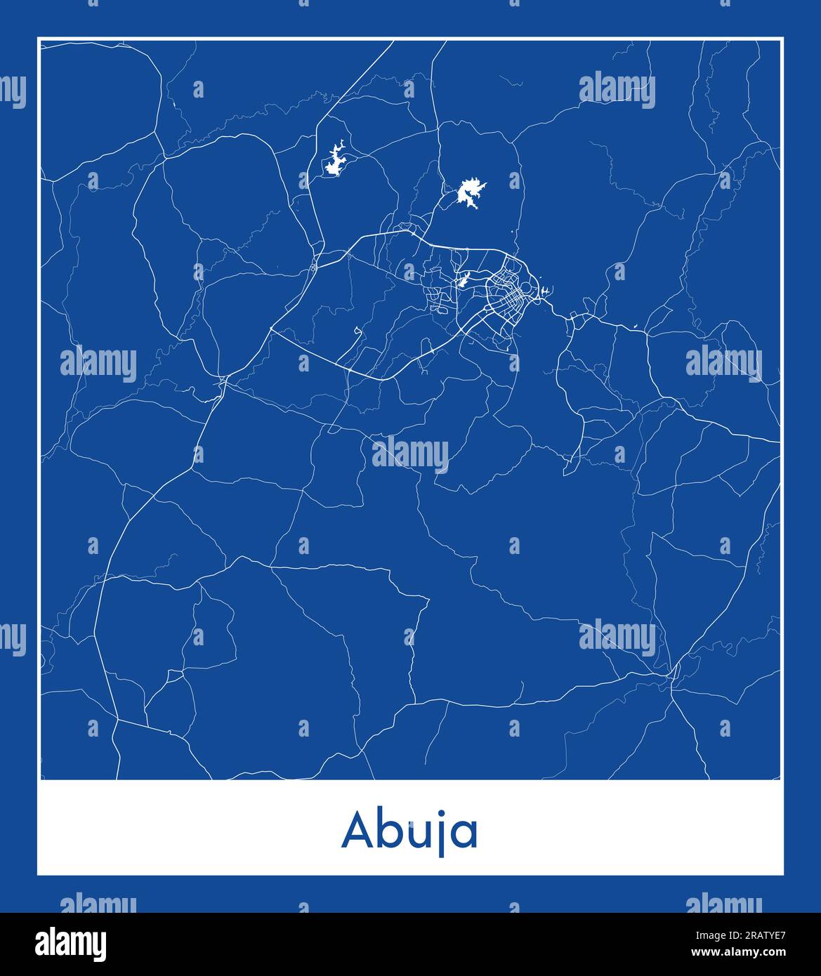 Abuja Nigeria Africa City map blue print vector illustration Stock ...