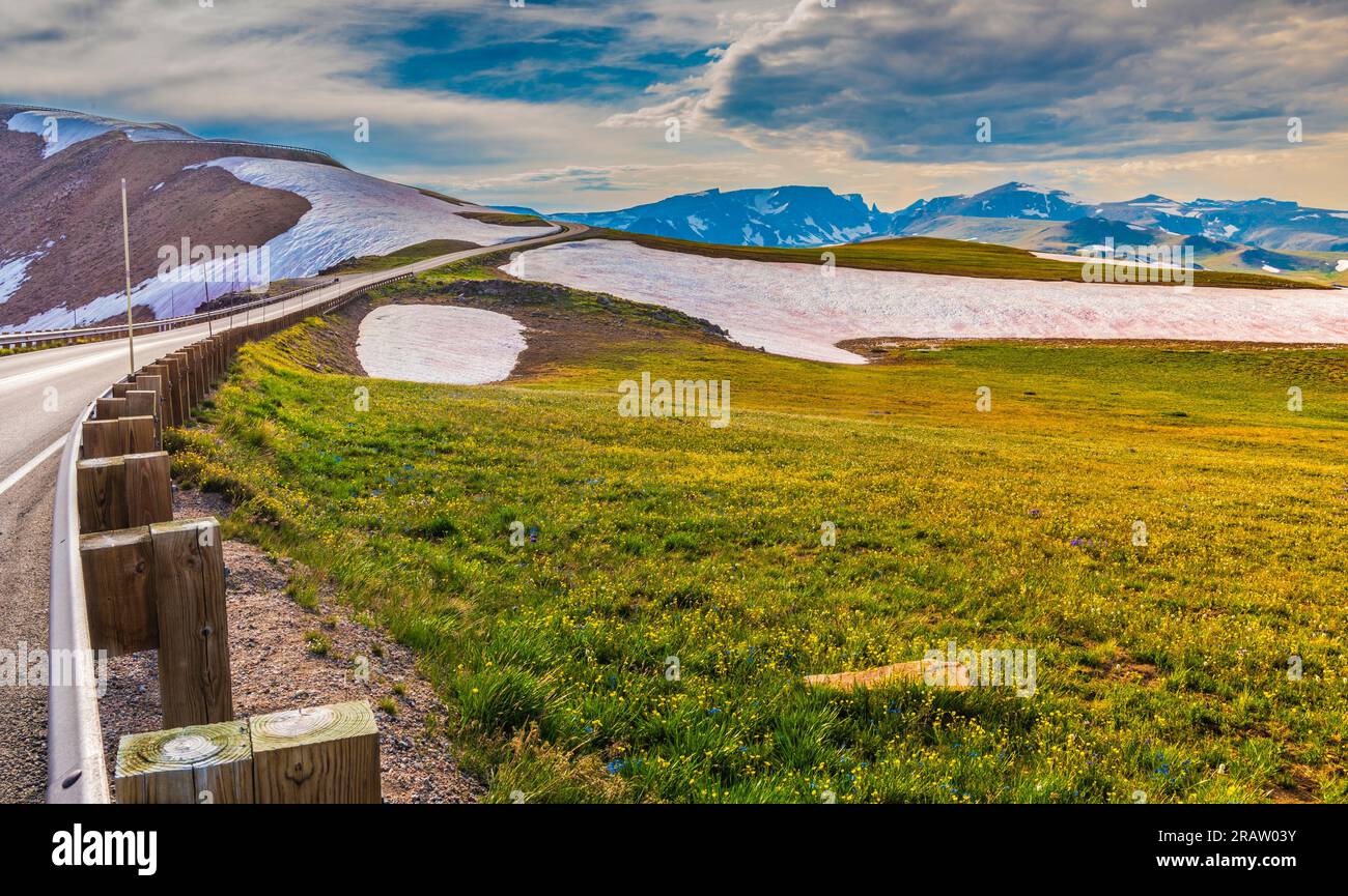 Beartooth Pass in the Beartooth Mountains on the Beartooth Highway in ...