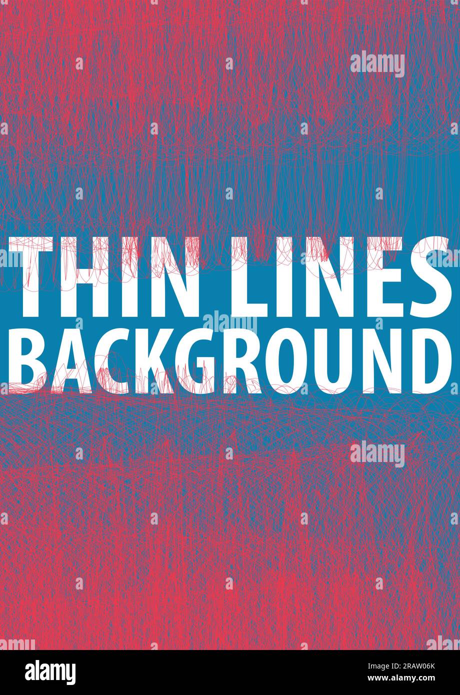 Abstract simple design with red thin lines on cerulean background ...
