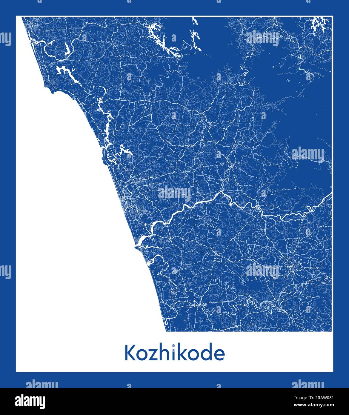 Kozhikode India Asia City Map Blue Print Vector Illustration Stock Vector Image And Art Alamy