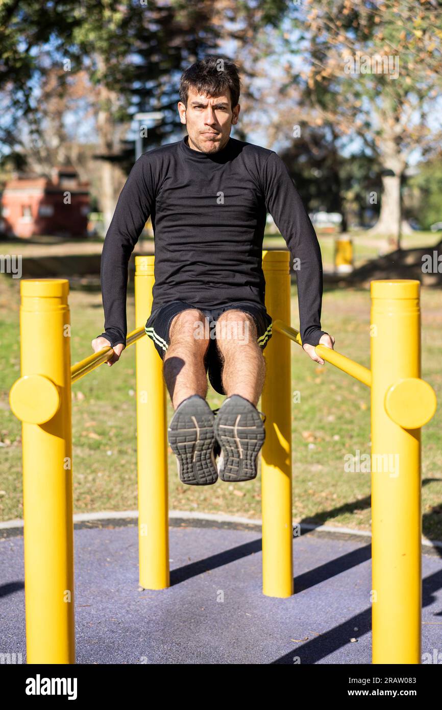 Sports exercises outdoors young fit hi-res stock photography and images ...