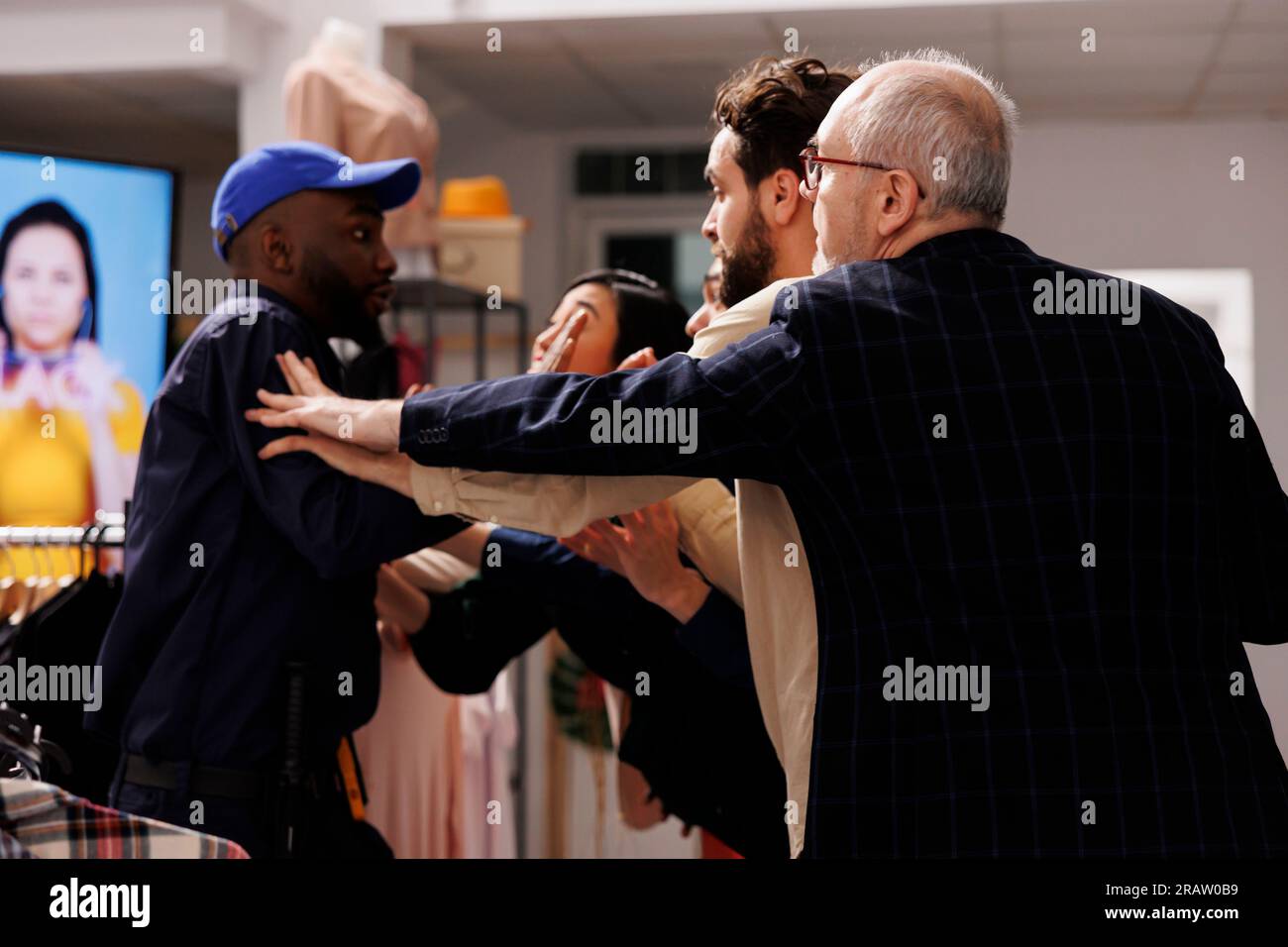 Black friday shoppers pushing hi-res stock photography and images - Alamy
