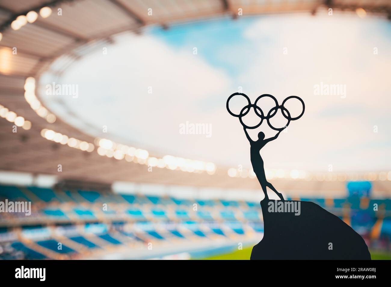PARIS, FRANCE, JULY 7, 2023: Embodying Olympic Spirit: Statue of ...