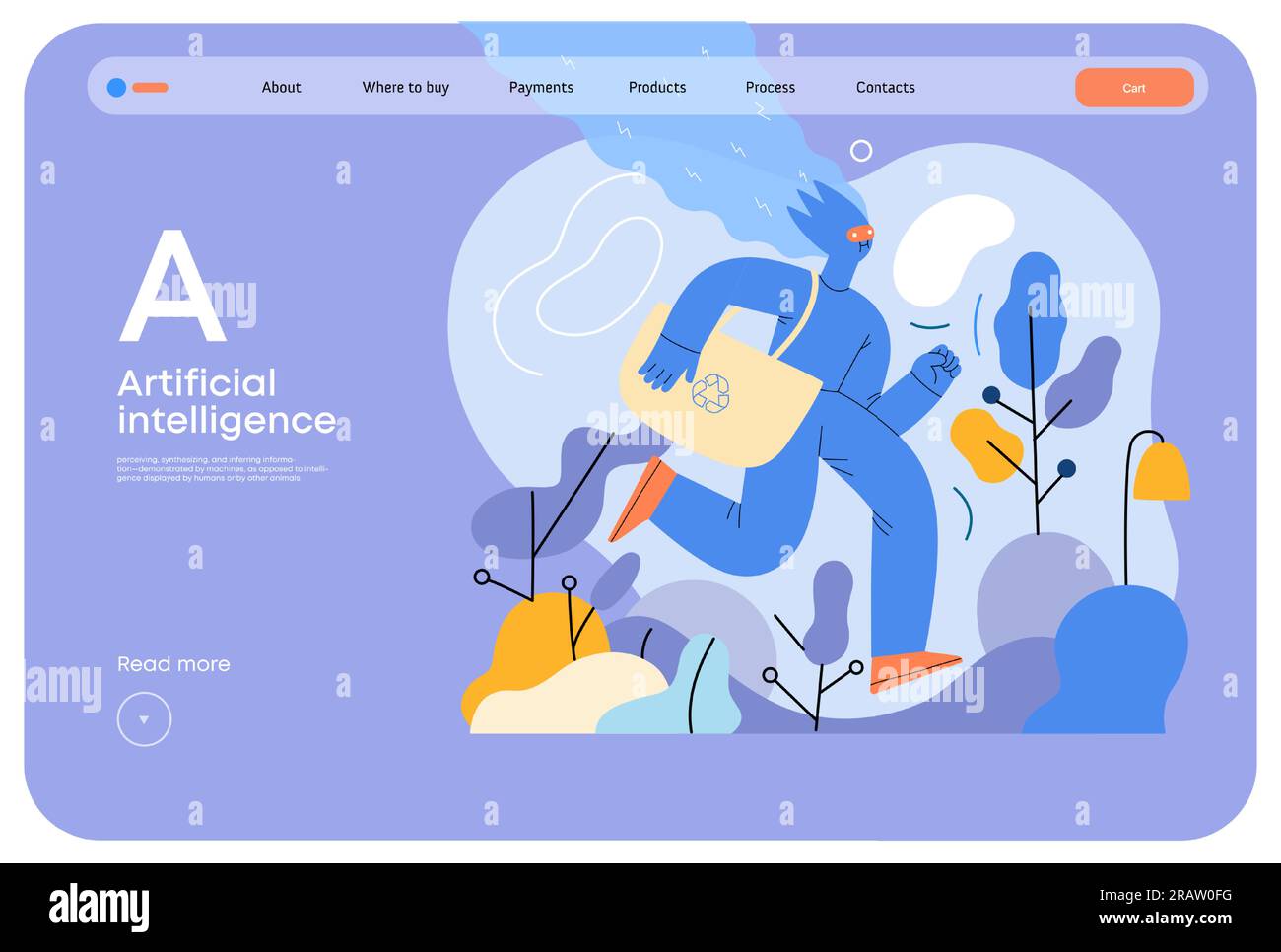Artificial intelligence, Ecology -modern flat vector concept ... Artificial intelligence, Ecology -modern flat vector concept ...