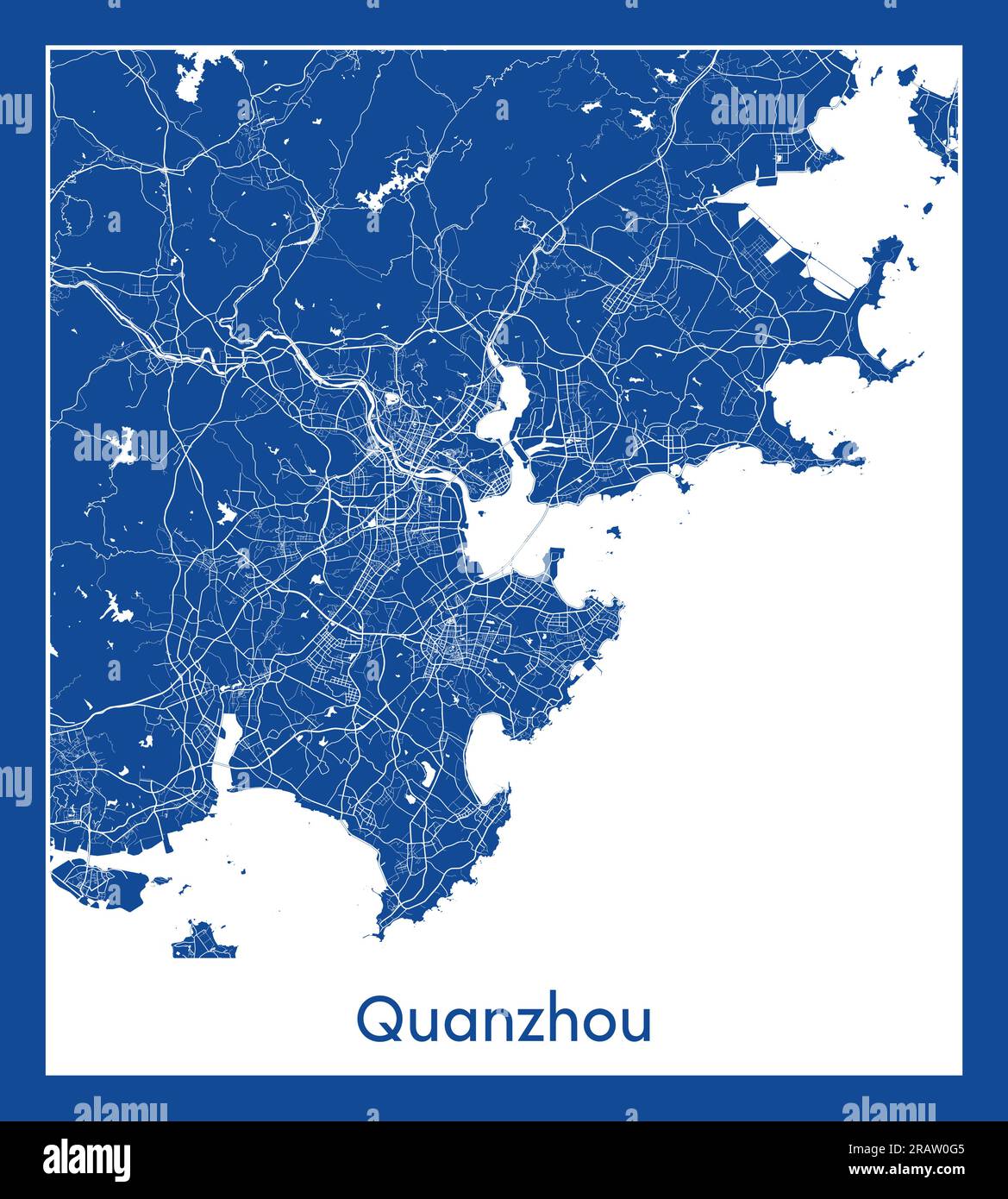 Quanzhou China Asia City map blue print vector illustration Stock Vector Image & Art - Alamy