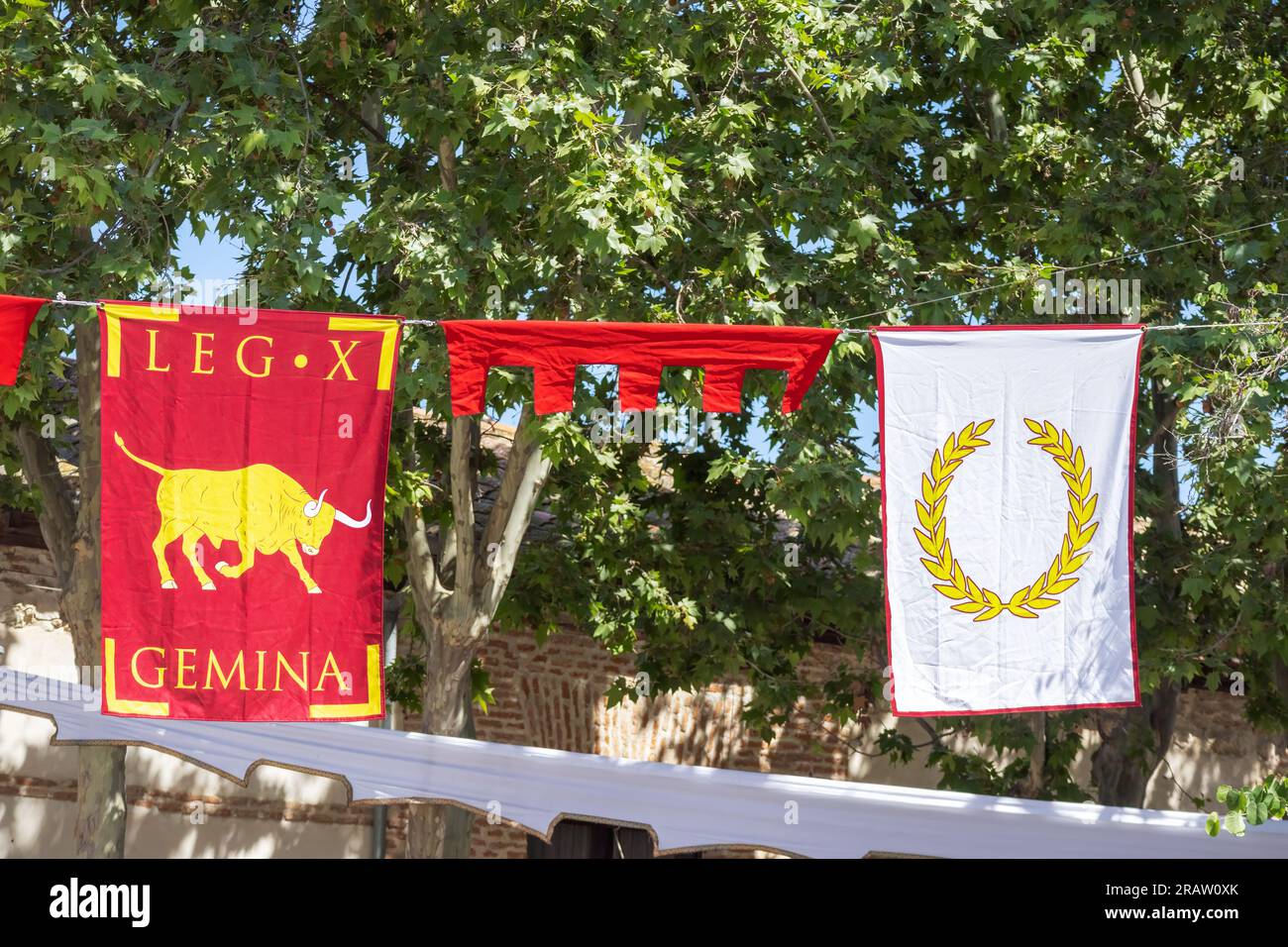 banners in horizontal view related to the ancient roman empire. laurel ...